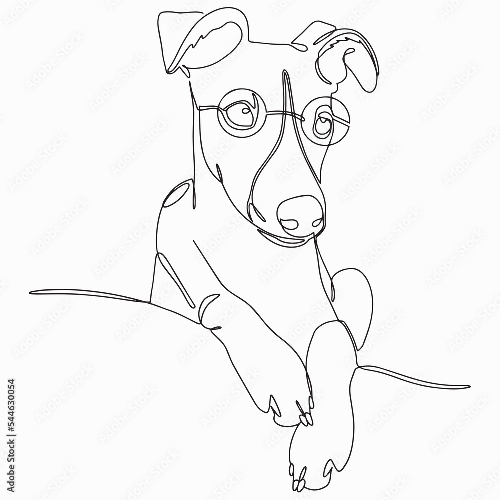 Portrait of a dog in one line. Whippet ,greyhound realistic silhouette ...