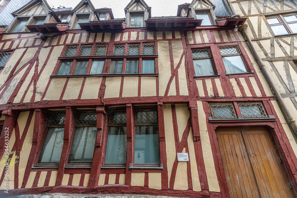 Old half timbered house in Rouen. Simone de Beauvoir a vécu ici, rue du ...
