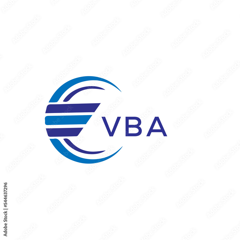 VBA letter logo. VBA blue image on white background. VBA vector logo design for entrepreneur and ...