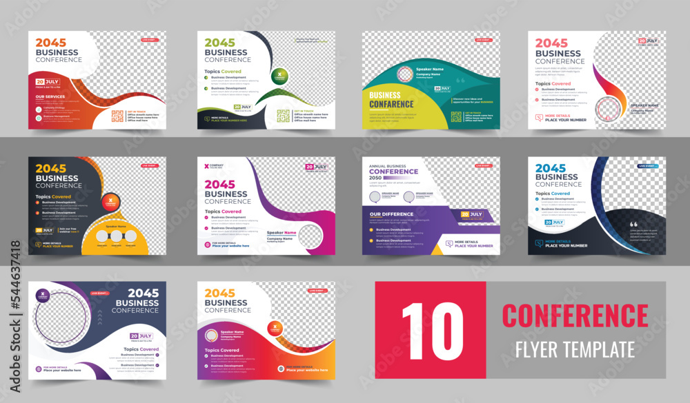Corporate horizontal business conference flyer template, Business ...