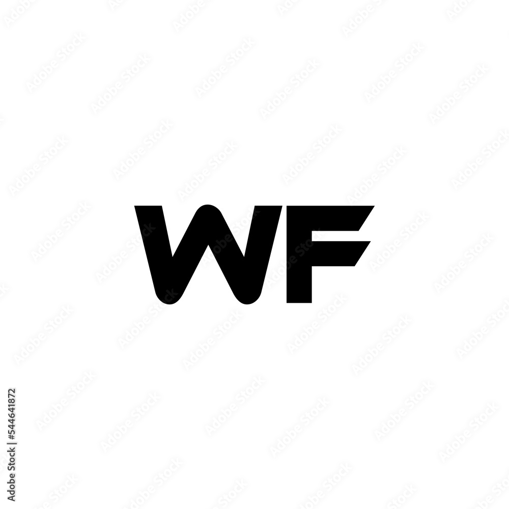WF letter logo design with white background in illustrator, vector logo ...
