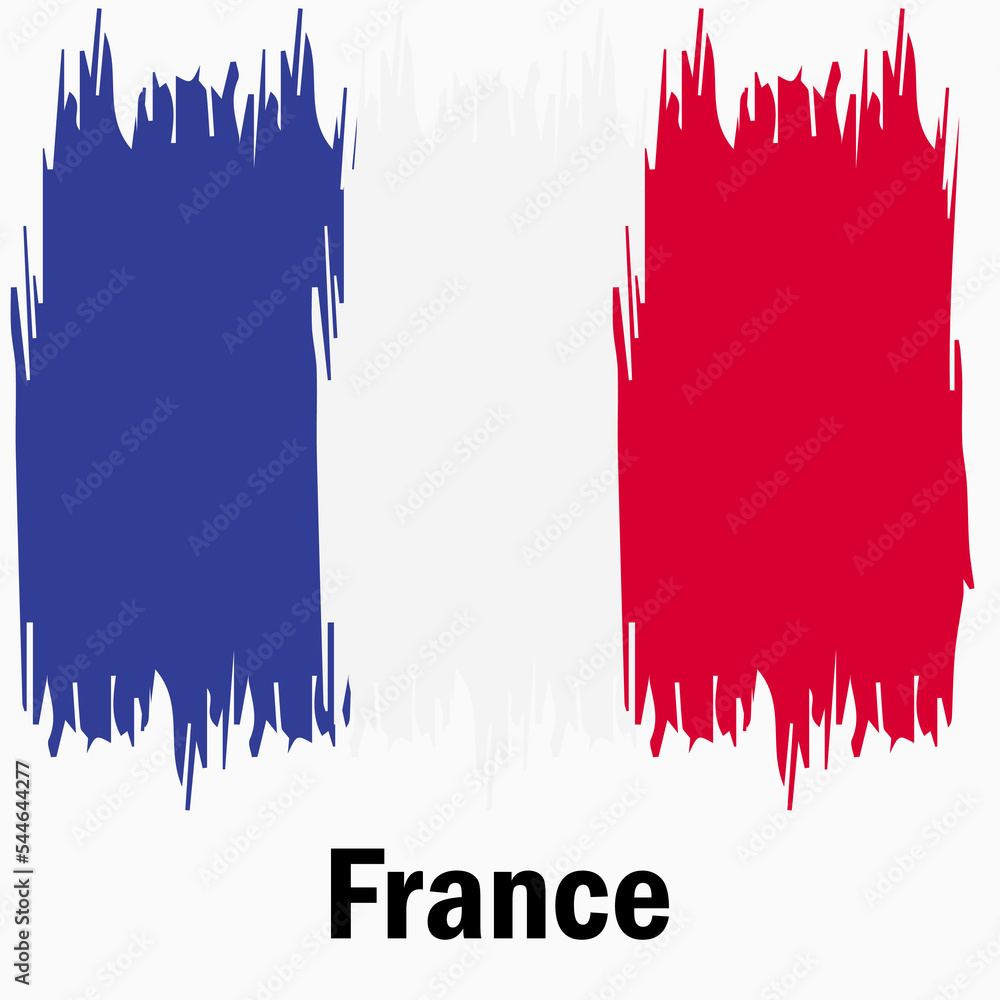 France flag with brush paint textured isolated on png or transparent ...
