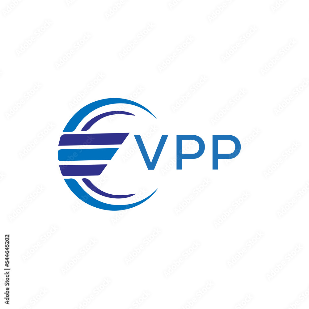 VPP letter logo. VPP blue image on white background. VPP vector logo design for entrepreneur and ...