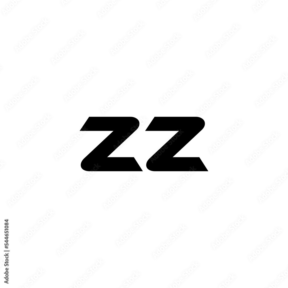 ZZ letter logo design with white background in illustrator, vector logo ...