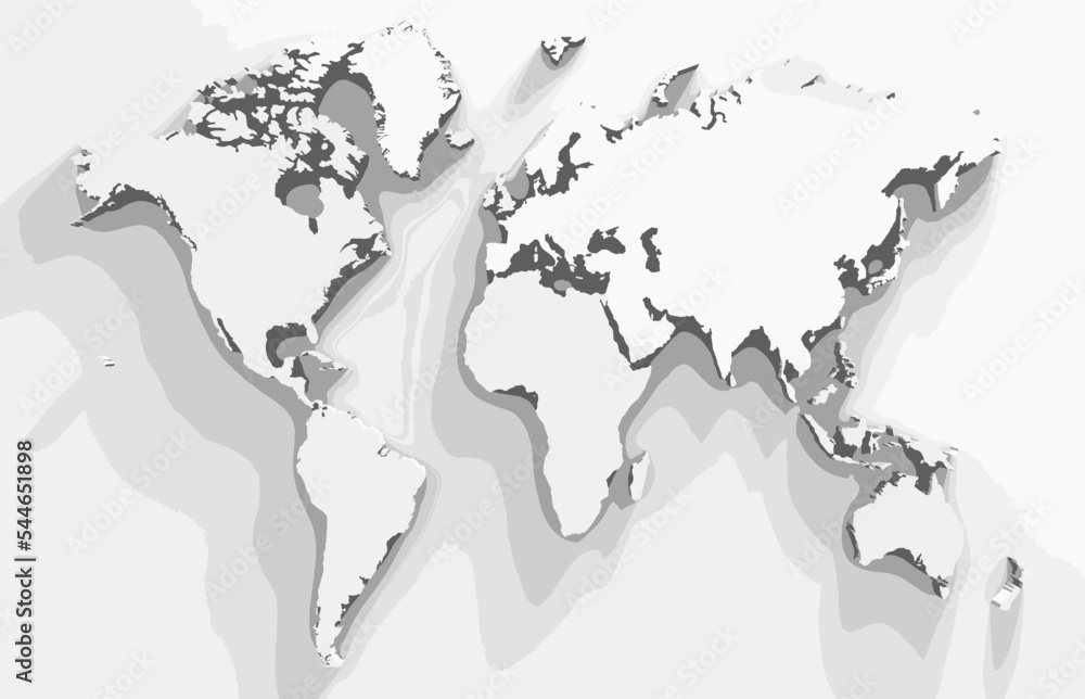 3d image of white world map Stock Vector | Adobe Stock