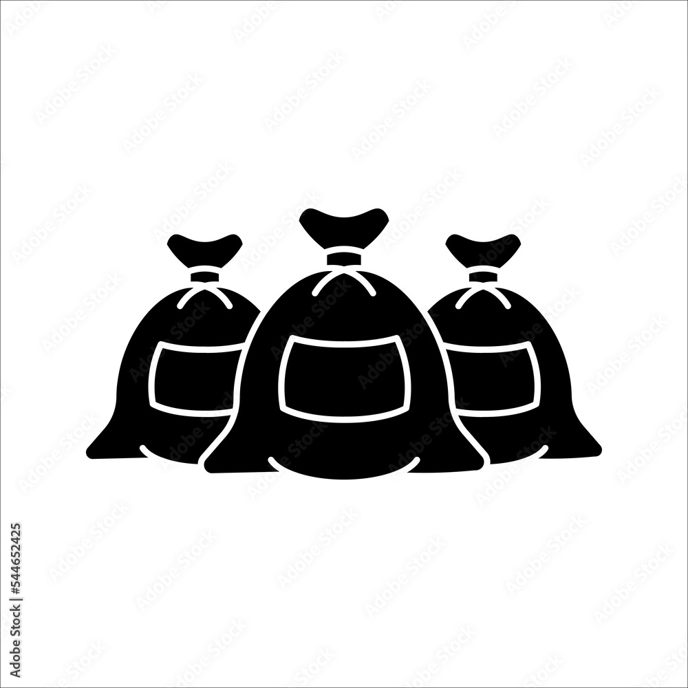 Trash bags icon. Waste sign. Vector illustration on white background ...