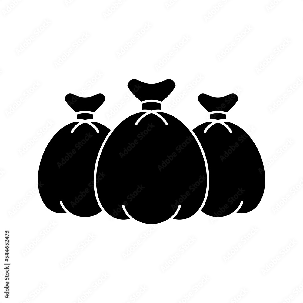 Trash bags icon. Waste sign. Vector illustration on white background ...