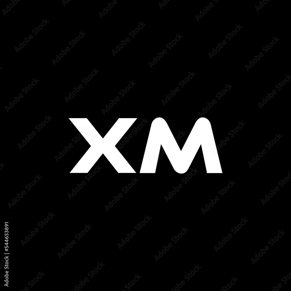 XM letter logo design with black background in illustrator, vector logo ...