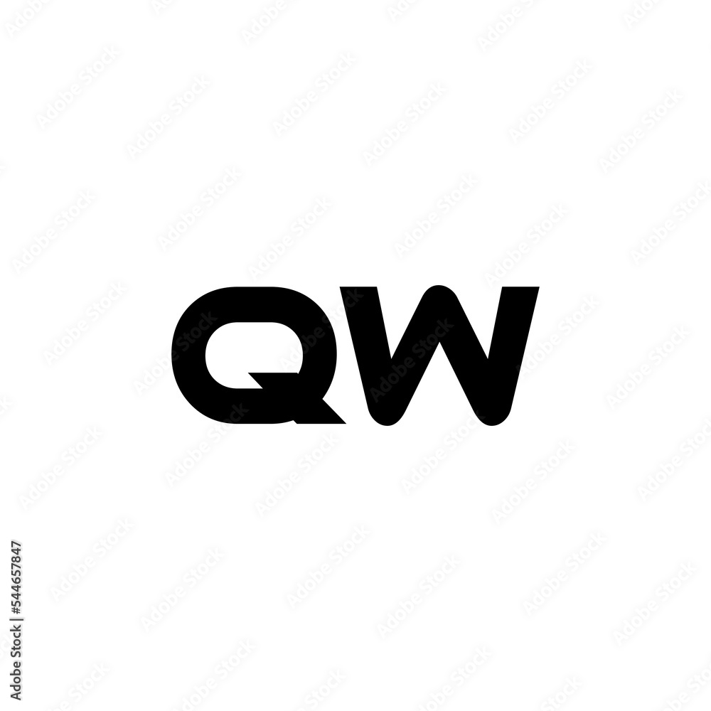 QW letter logo design with white background in illustrator, vector logo ...