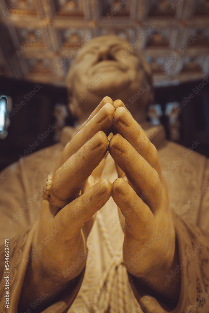Pope Pius IX - Prayer - Statue Rome Italy Stock Photo | Adobe Stock