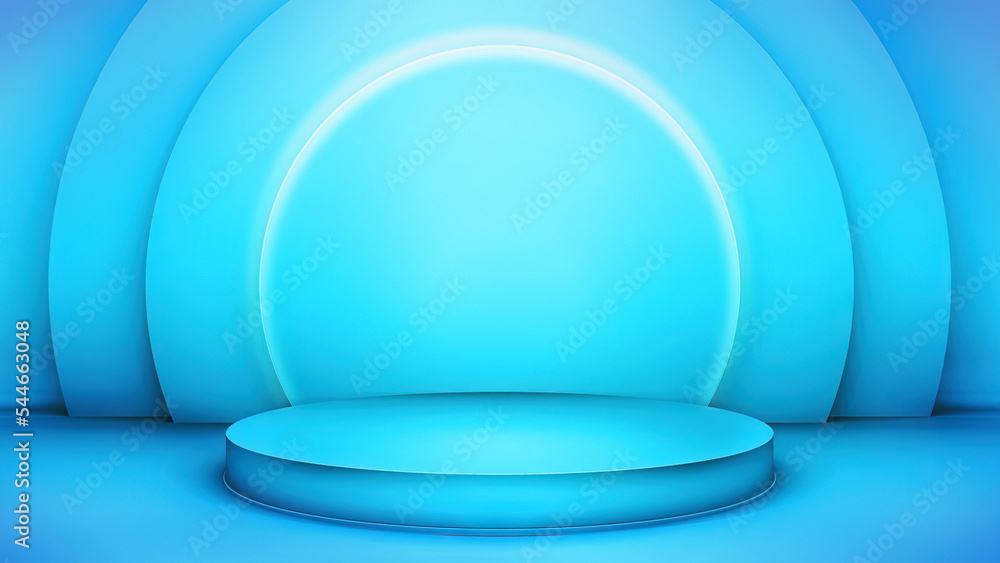 Minimal virtual studio background. 3D graphics rendering backdrop with ...