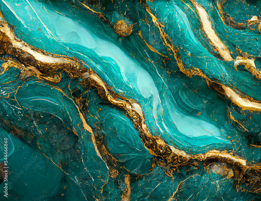 Light Blue Marble With Golden Lines Texture Blue Stone With Gold