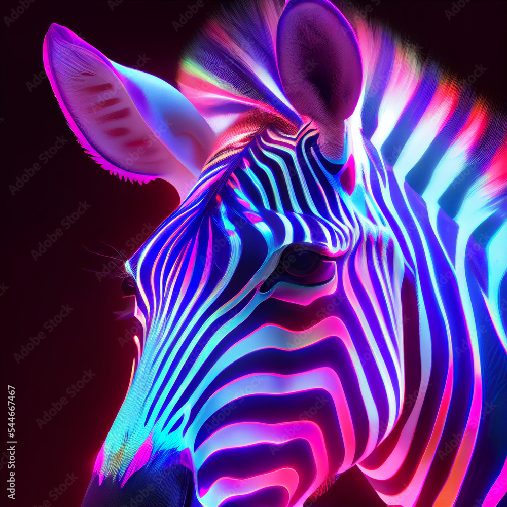 Neon Rainbow Zebra Print Backgrounds Neon Leopard Seamless Pattern.