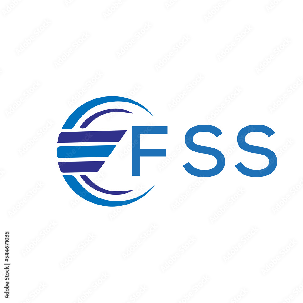 FSS letter logo. FSS blue image on white background. FSS vector logo ...