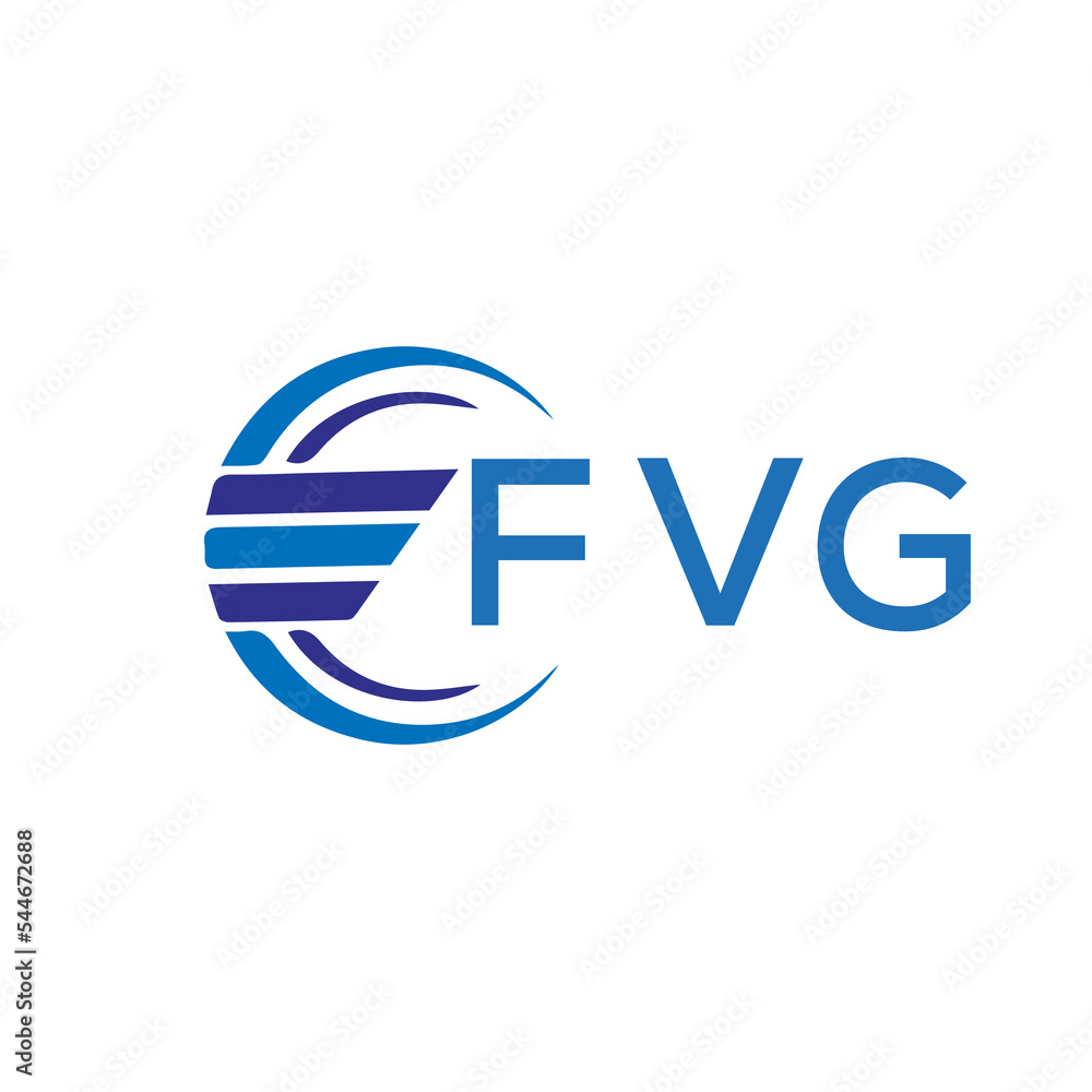 FVG letter logo. FVG blue image on white background. FVG vector logo ...