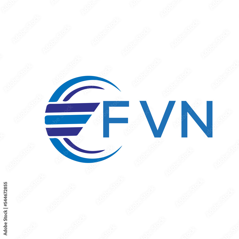 FVN letter logo. FVN blue image on white background. FVN vector logo ...