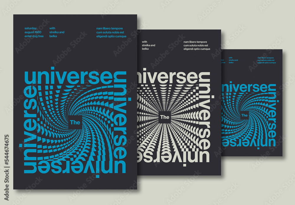 Swiss Modernism Poster Layout with Square Typography Stock Template ...