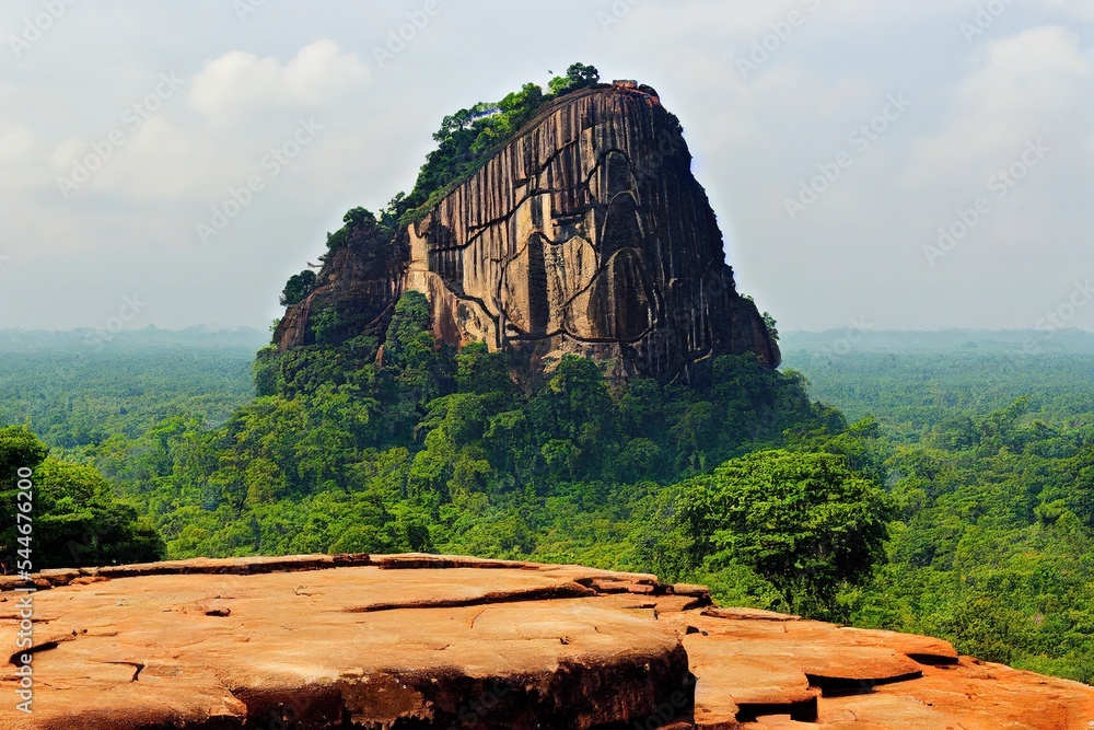 Sigiriya Rock Fortress, Sri Lanka Stock Illustration | Adobe Stock