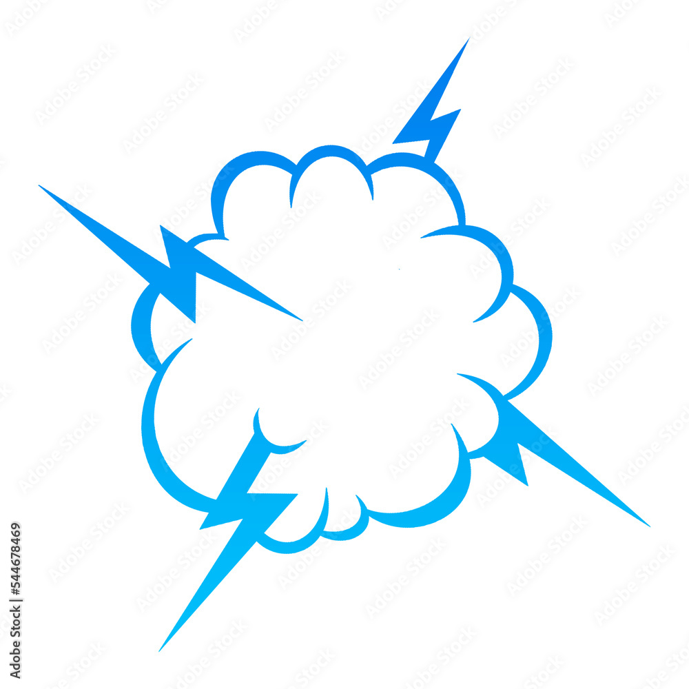 cartoon lightning strike effect Stock Illustration | Adobe Stock