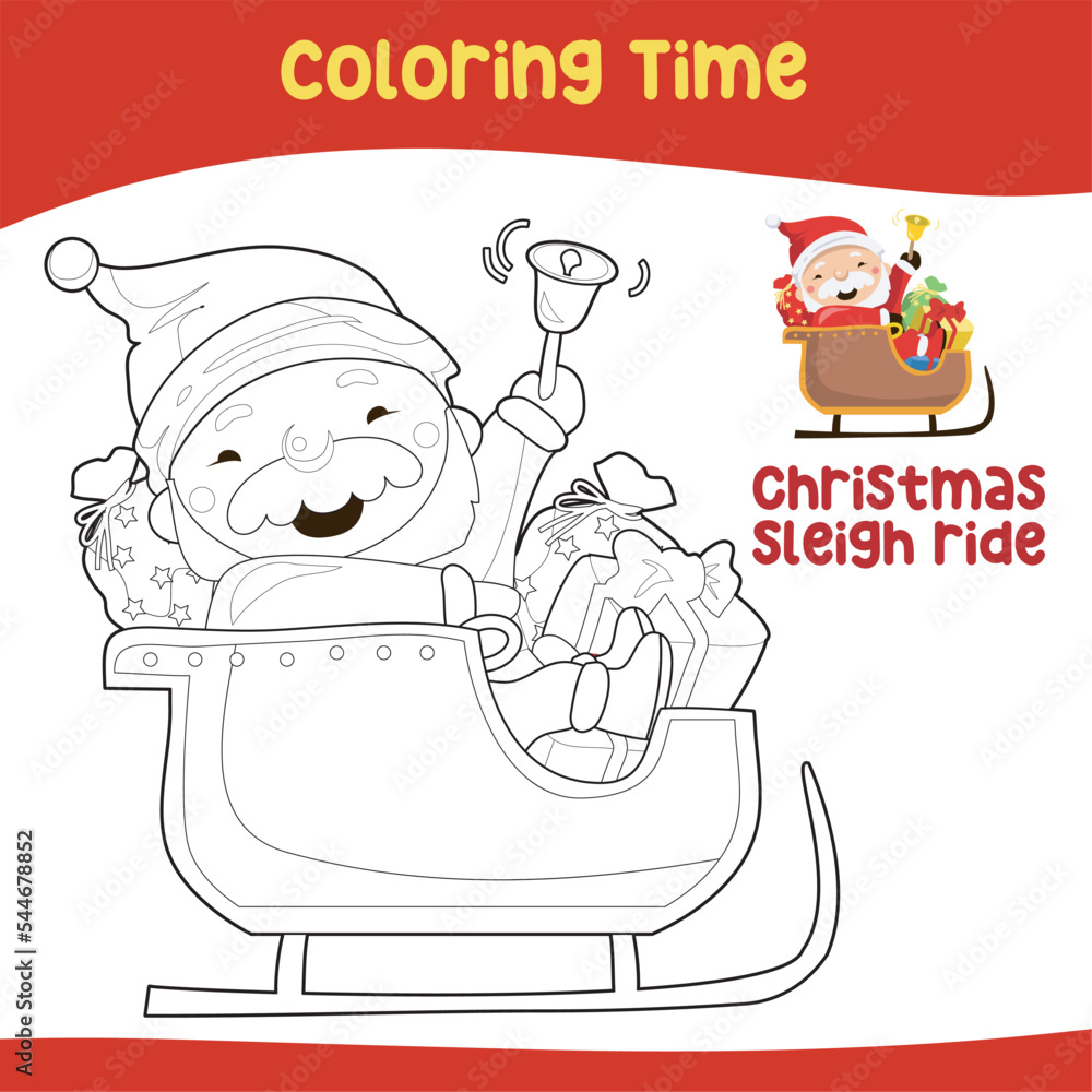 Coloring page Christmas edition. Cute and funny cartoon characters ...
