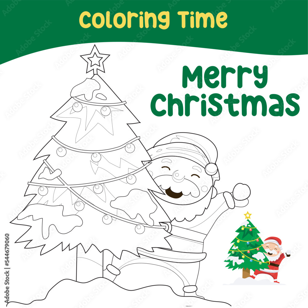 Coloring page Christmas edition. Cute and funny cartoon characters ...
