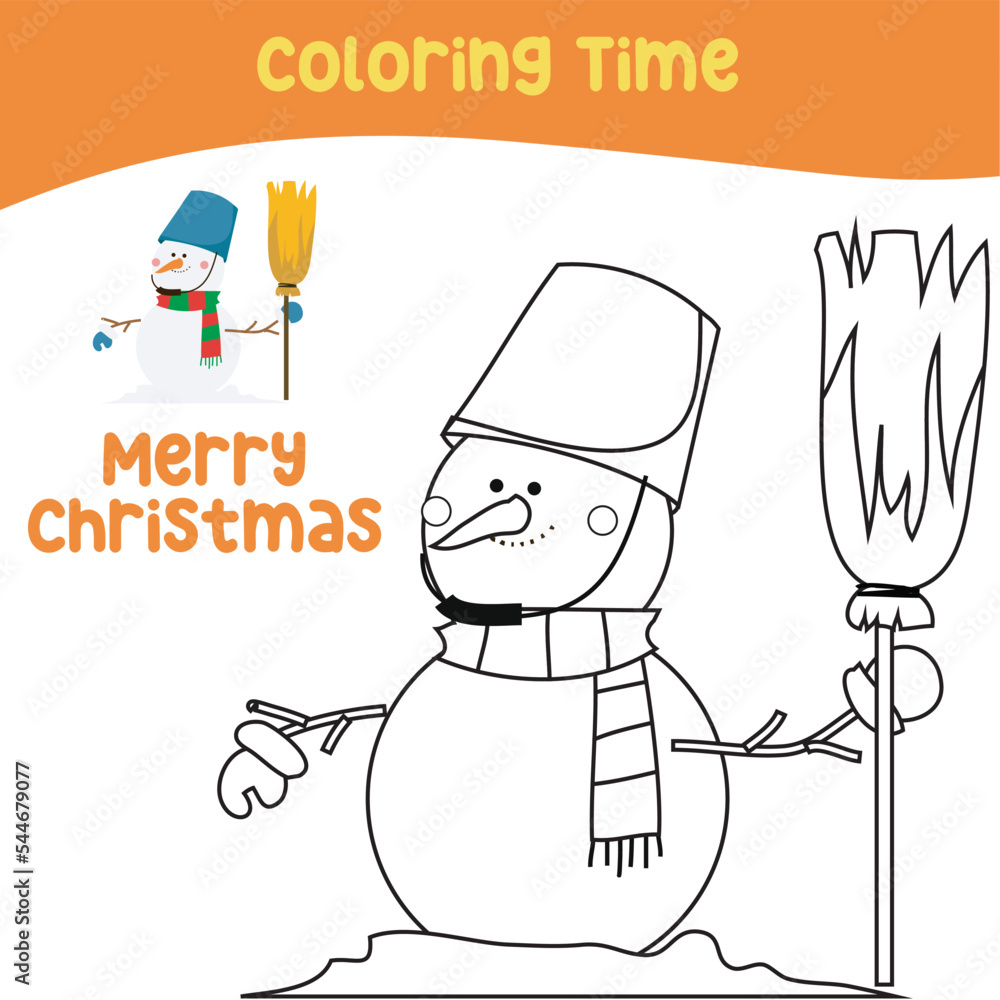Coloring page Christmas edition. Cute and funny cartoon characters ...