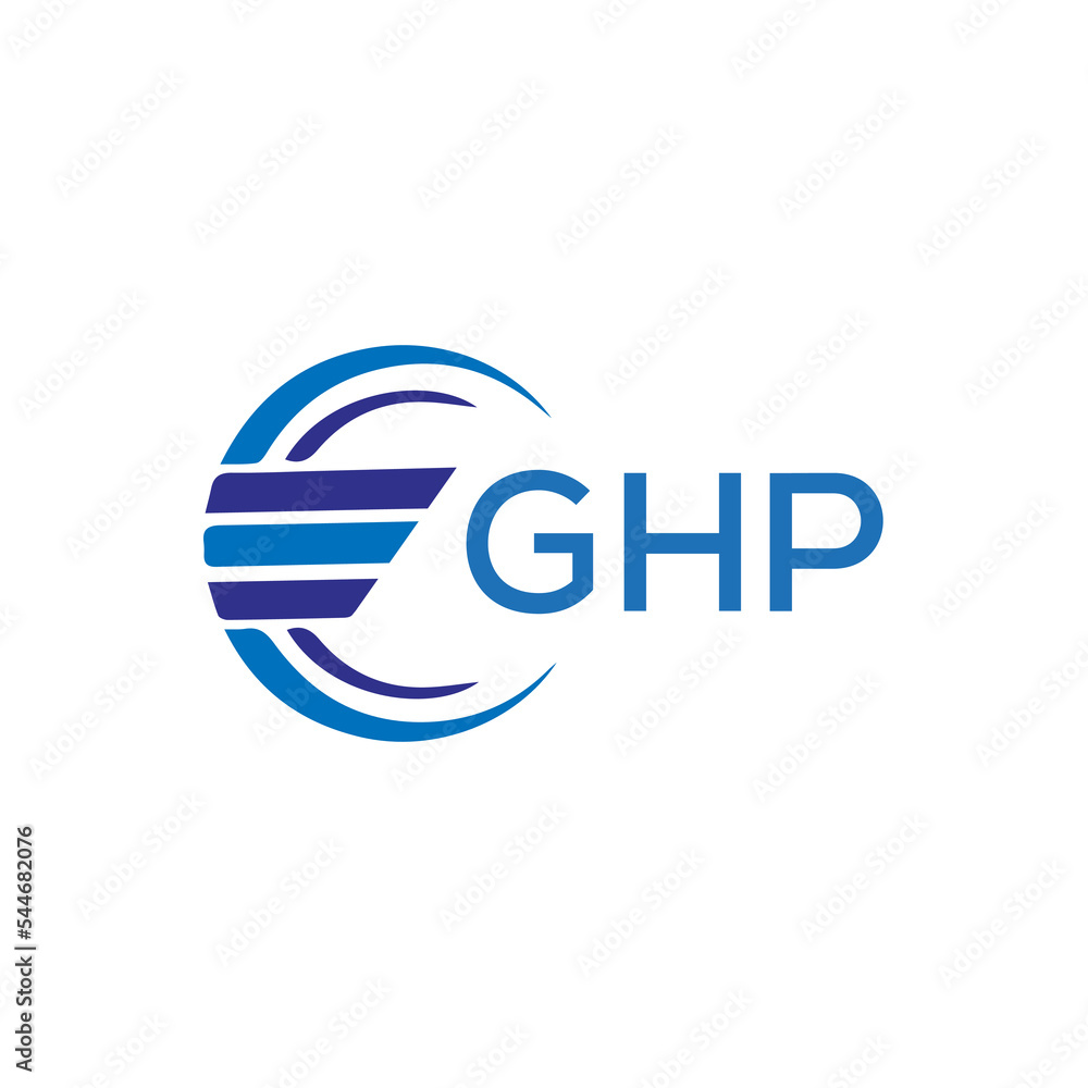GHP letter logo. GHP blue image on white background. GHP vector logo ...
