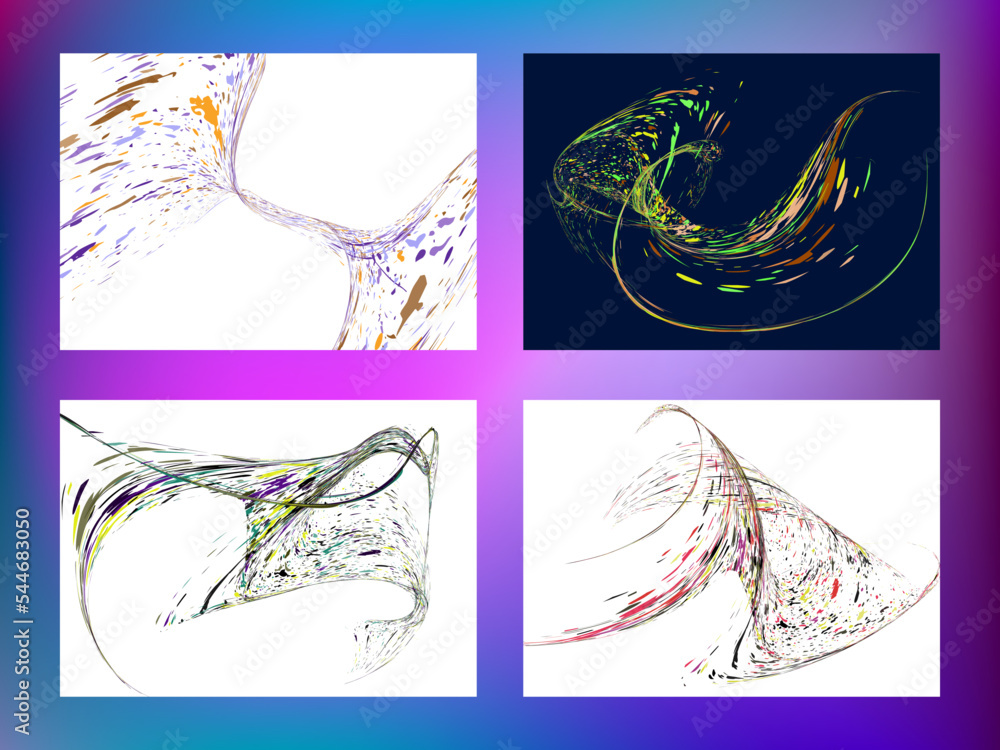 Multi-colored dust particles and debris, paint splashes, strokes are ...