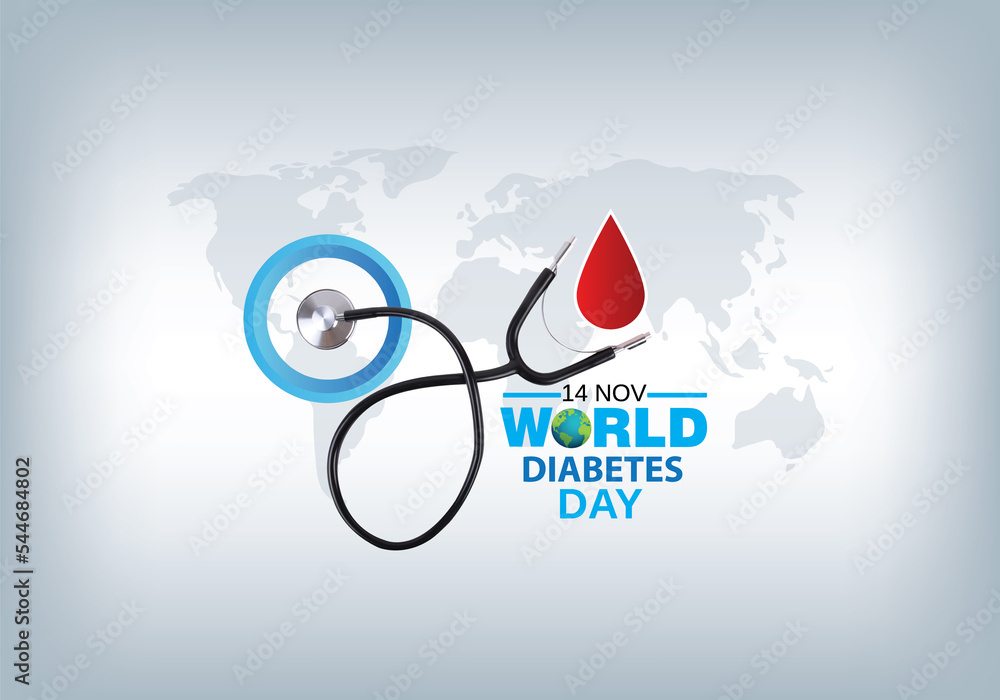 World diabetes day awareness poster banner background design.the blue ...