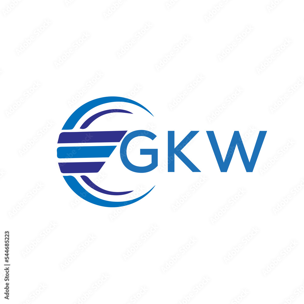 GKW letter logo. GKW blue image on white background. GKW vector logo ...