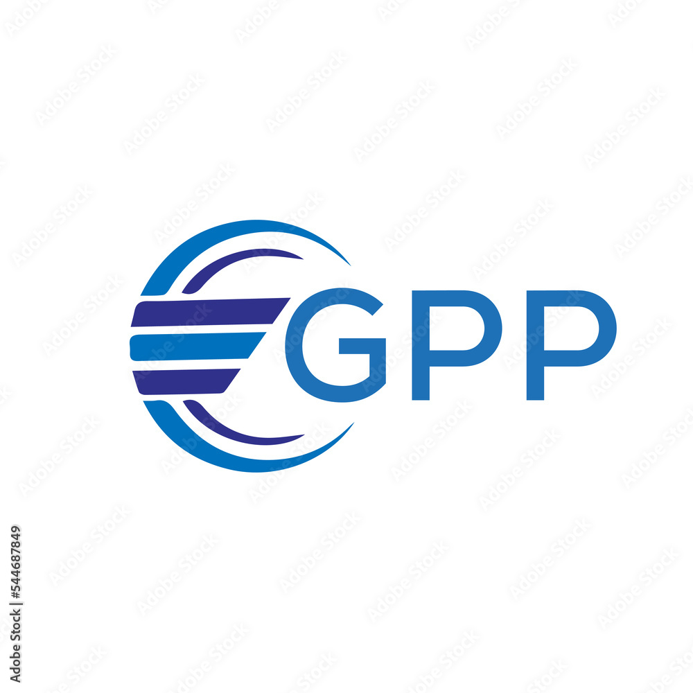 Vecteur Stock GPP letter logo. GPP blue image on white background. GPP ...