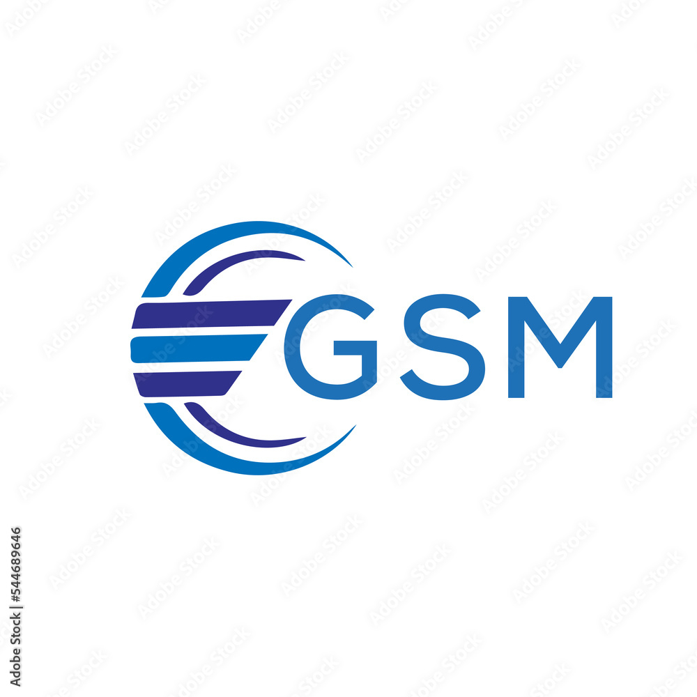 GSM letter logo. GSM blue image on white background. GSM vector logo ...