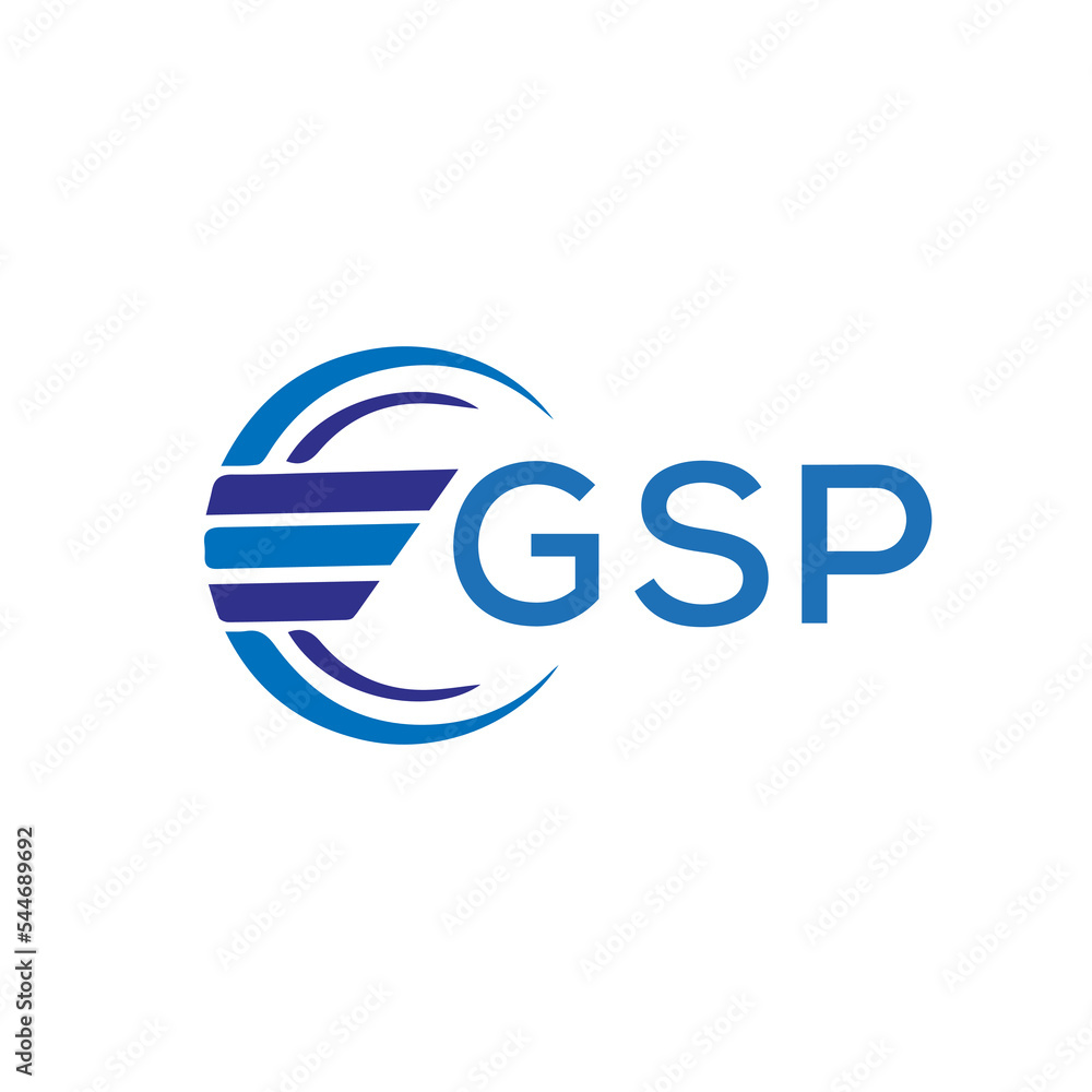 GSP letter logo. GSP blue image on white background. GSP vector logo ...