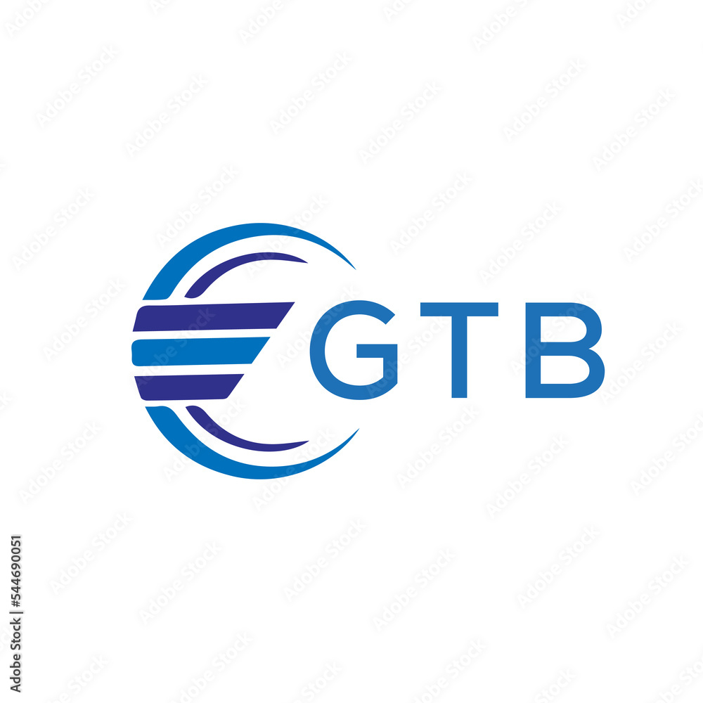 GTB letter logo. GTB blue image on white background. GTB vector logo ...