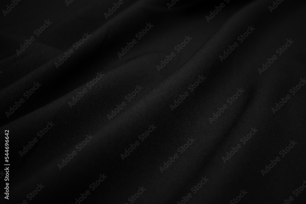 Texture of dark black fabric closeup. Low key photo. Plexus threads ...