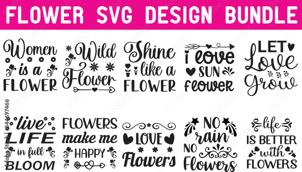 Flower svg design bundle,Flower quotes,Wildflower Quotes,Svg design ...