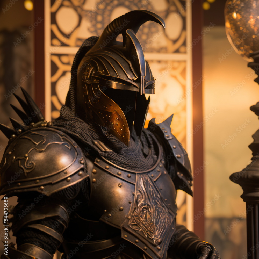 armored gothic fantasy knight in a dramatic pose, wearing an iron ...
