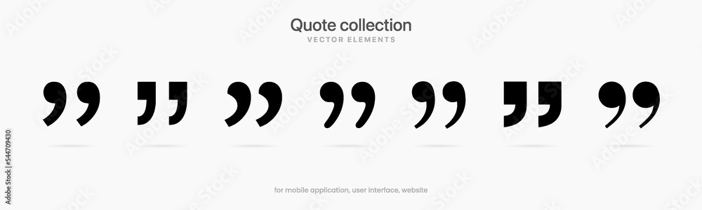 Set of quote mark, quotes icon, sign, symbol, emblem. Ditto marks icon ... Set of quote mark, quotes icon, sign, symbol, emblem. Ditto marks icon ...