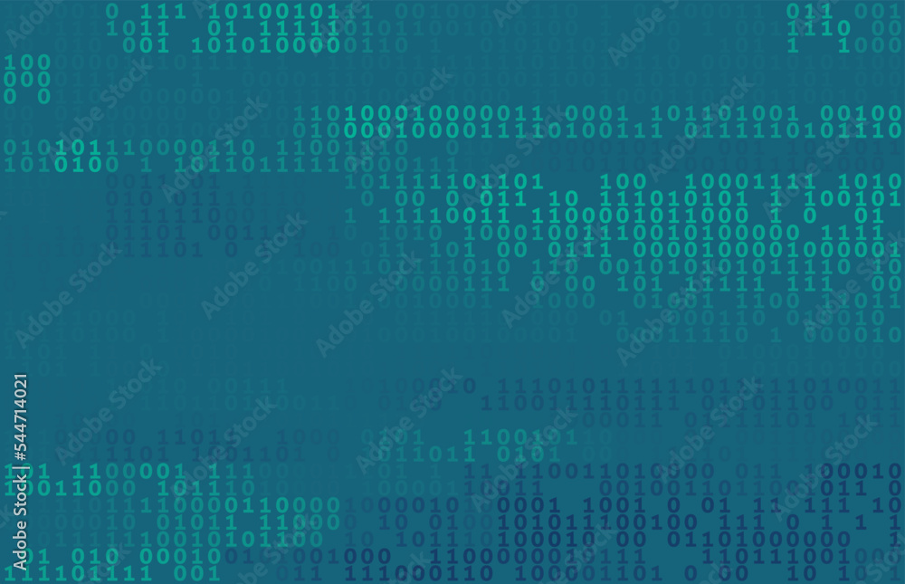 Binary code by green and blue numbers on blumine background Stock ...