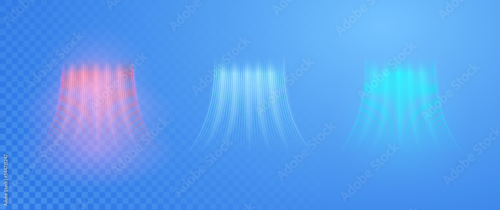 Warm air flow on a light background. Infrared wind wave light effect ...