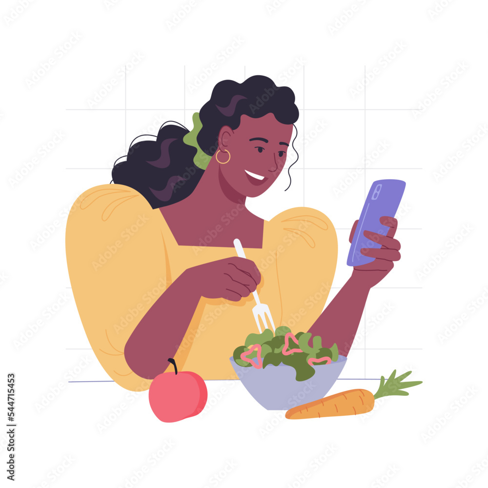 Diet app isolated cartoon vector illustrations. Stock Vector | Adobe Stock