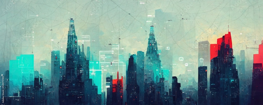 Business background presentation. Network Web Space. AI generated art ...