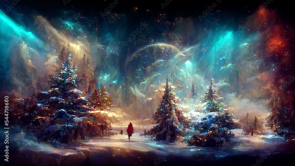 Futuristic winter christmas background with sky Stock Illustration ...