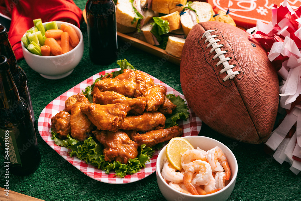 Sports: Focus On Chicken Wings At Football Party Stock Photo | Adobe Stock