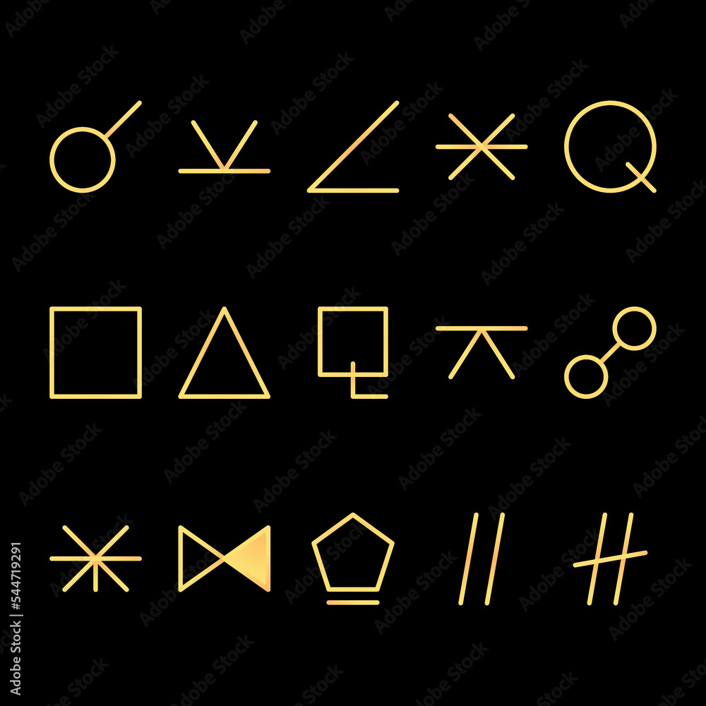 ASPECTS zodiac horoscope thin line label linear design esoteric ...