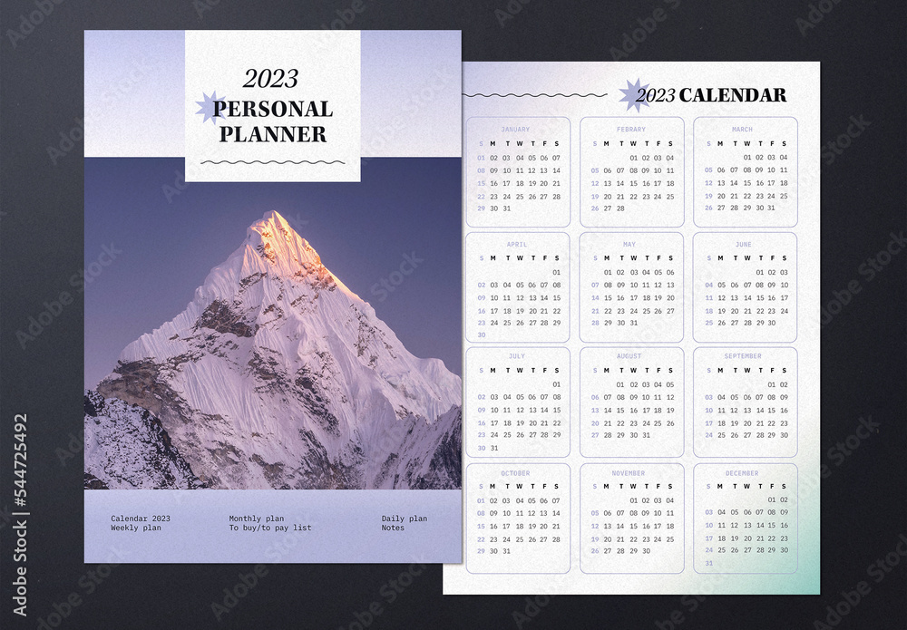 Personal Planner 2023 Layout Stock Template | Adobe Stock