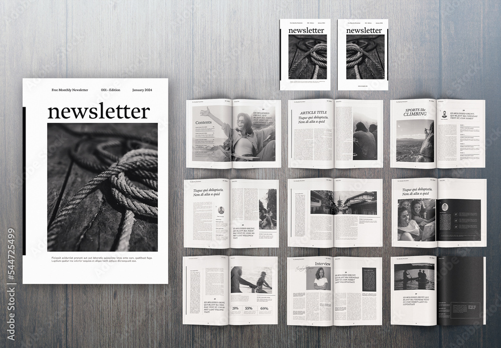 Newsletter or Magazine Layout Stock Template | Adobe Stock