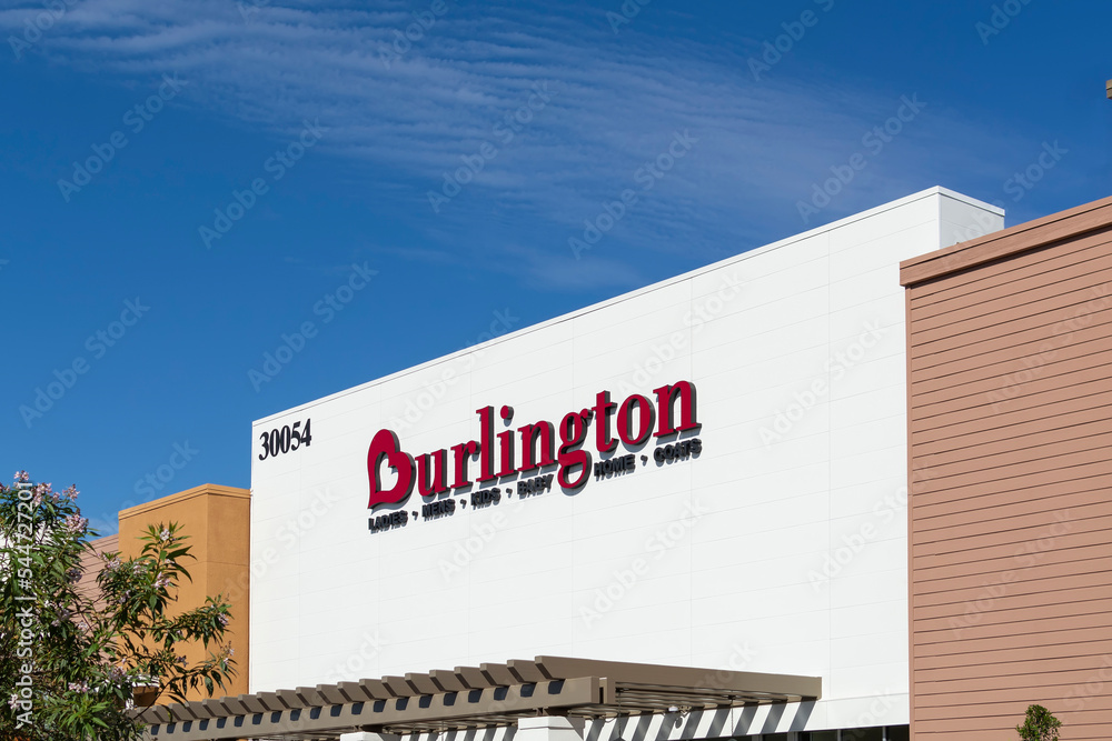 Burlington logo sign on store façade, on August 24, 2022, Menifee ...