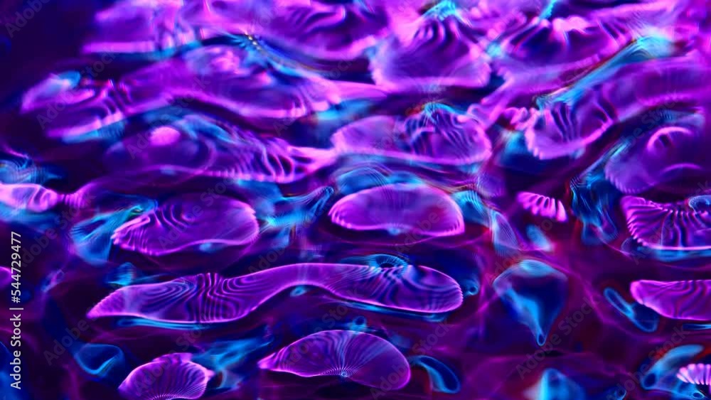 Awesome bg with magic particles float in liquid, light rays like laser ...