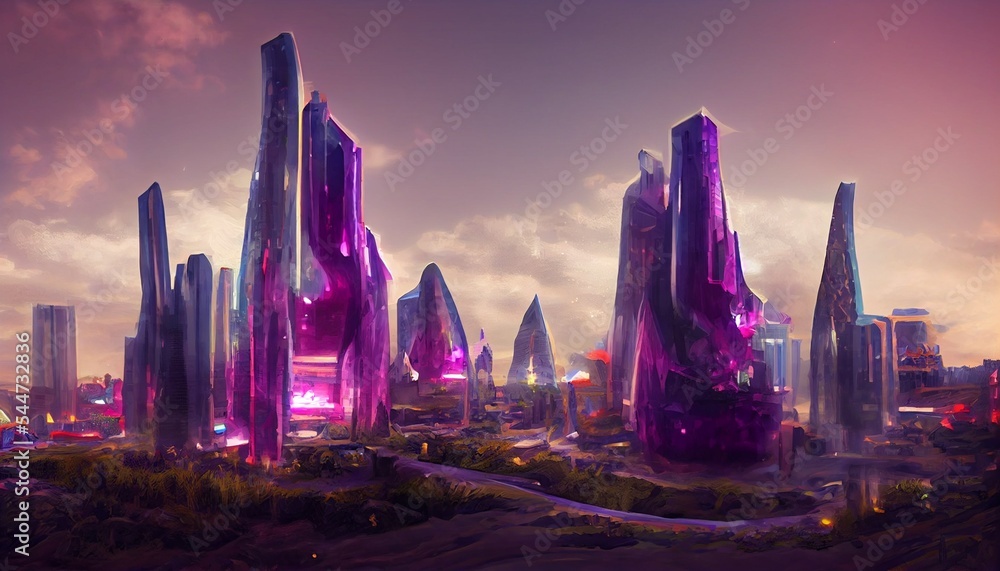 Alien cities, scifi, science fiction, progress, electricity, other ...